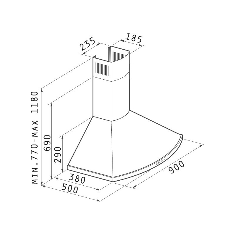 PYRAMIS 065007301 CL2 ΚΑΜΙΝΑΔΑ ΟΒΑΛ 90CM